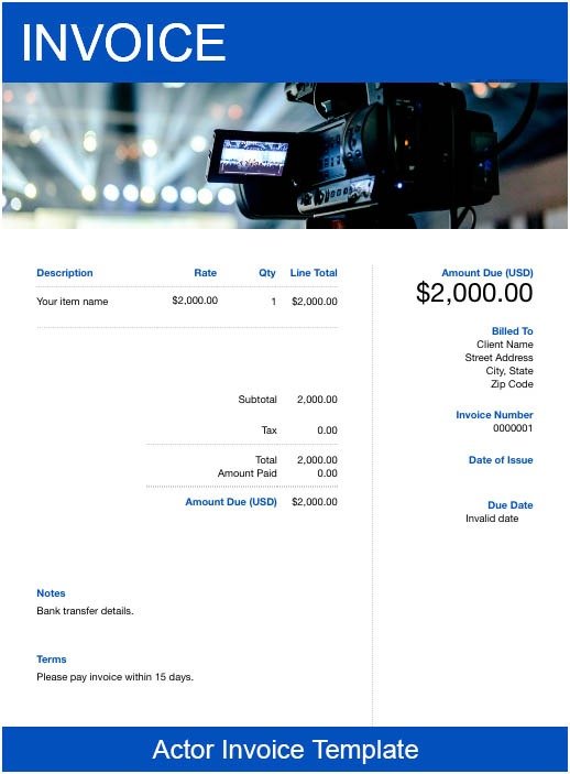 Free Actor Invoice Template Download Now FreshBooks Australia Free Actor Invoice Template Download Now FreshBooks Australia